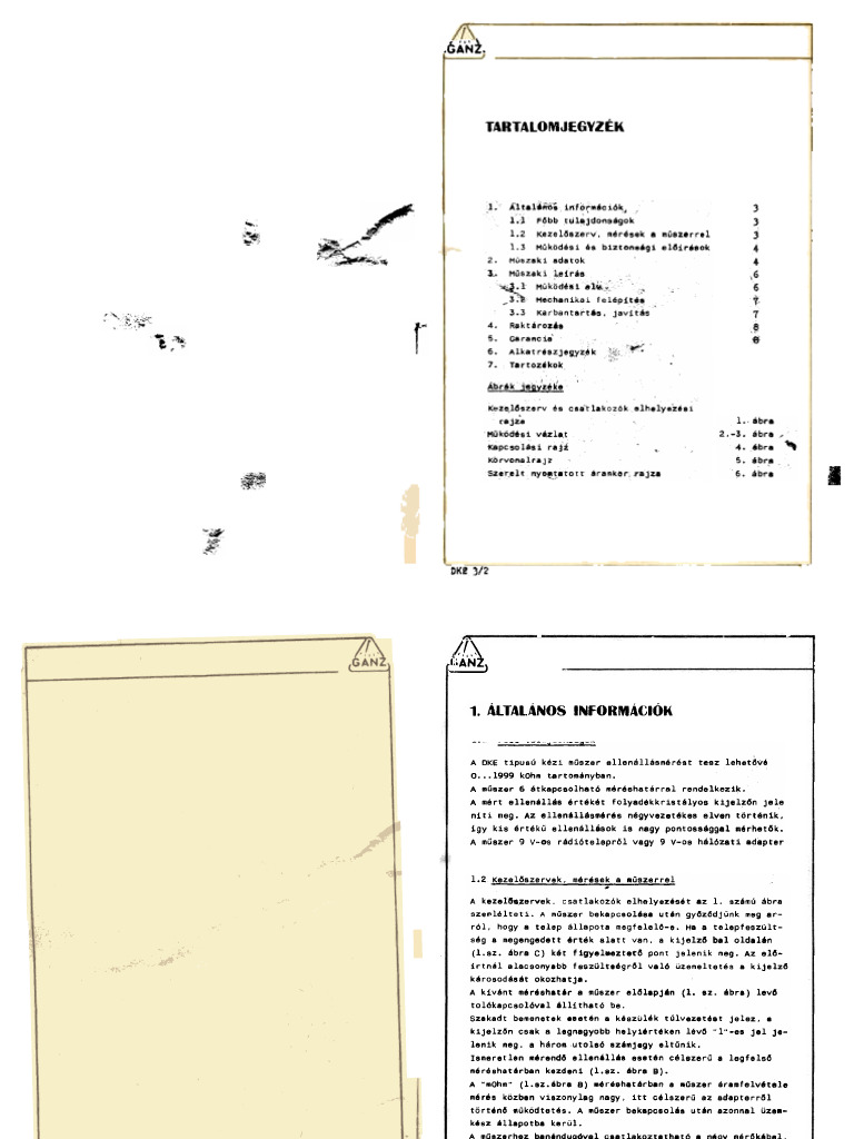 Ganz Dke Mohm Ohm Meter SM and Usermanual Hu | PDF