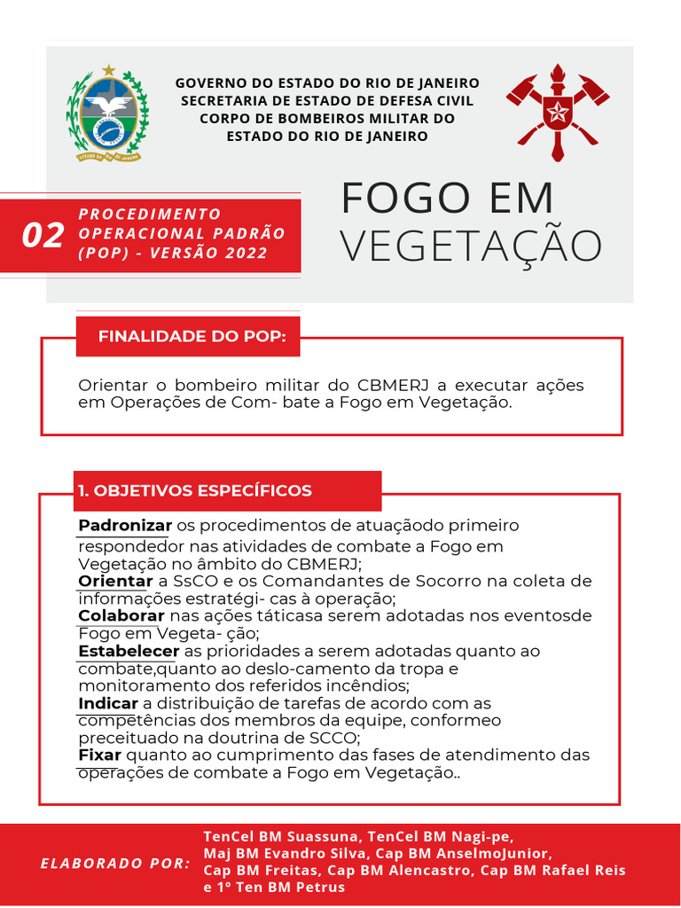 POP para Combate a Fogo em Vegetação | PDF | Incêndios