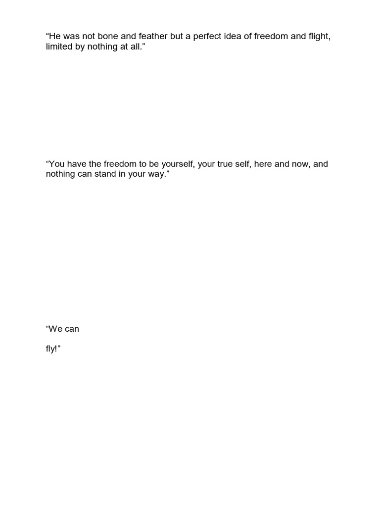 Inspirational Quotes from Jonathan Seagull | PDF | Philosophy | Law