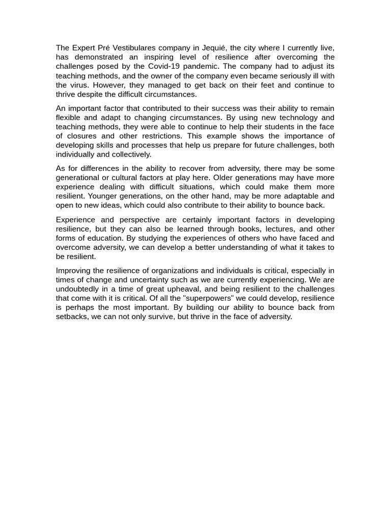 The Power of Resilience To Overcome Adversities | PDF