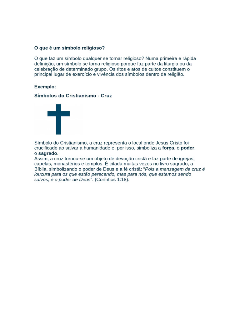 Significado do Símbolo Religioso Cruz | PDF | Ciências Sociais