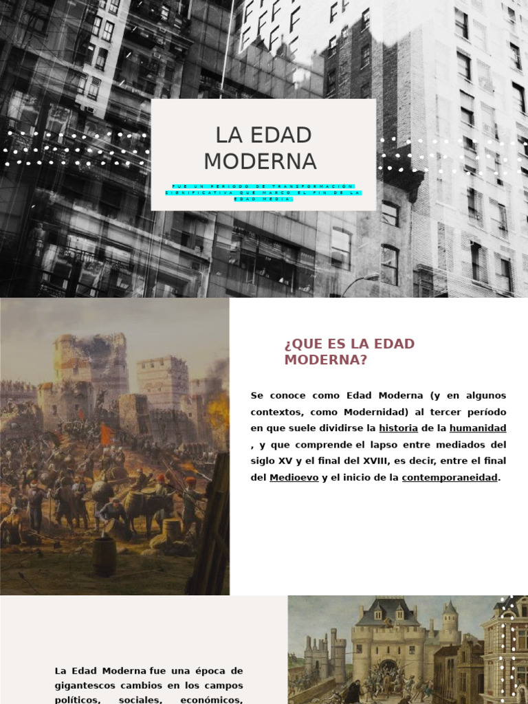 La Edad Moderna | PDF | Período moderno temprano | Renacimiento