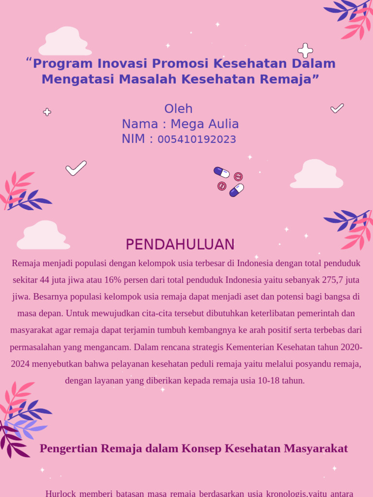 Inovasi Kesehatan Remaja di Indonesia | PDF | Pengembangan Diri