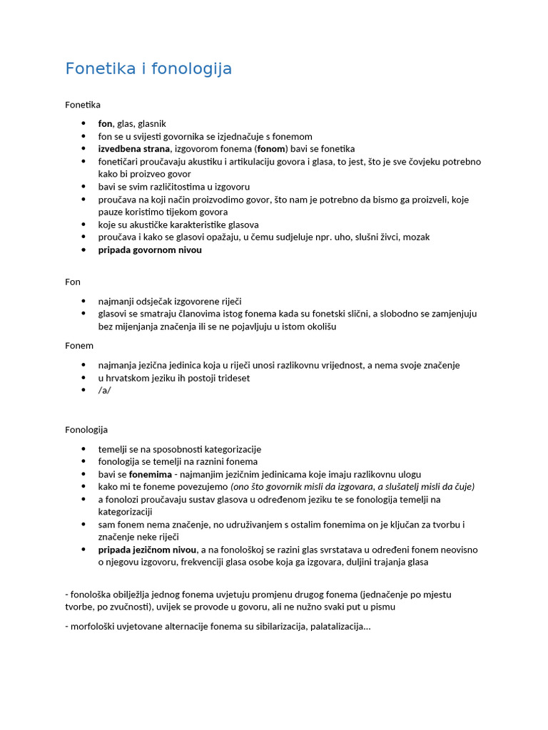 Fonetika, Fonologija I Morfologija | PDF