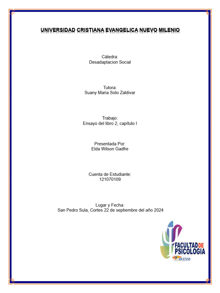 Ensayo Capitulo 1 Del Libro 2 Desadaptacion Social | PDF | Adultos ...