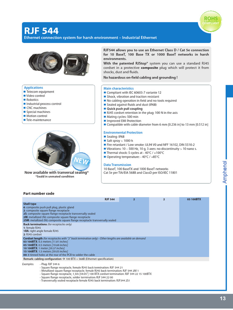 Amphenol - RJF 544 Mouser Electronic | PDF | Electrical Connector ...