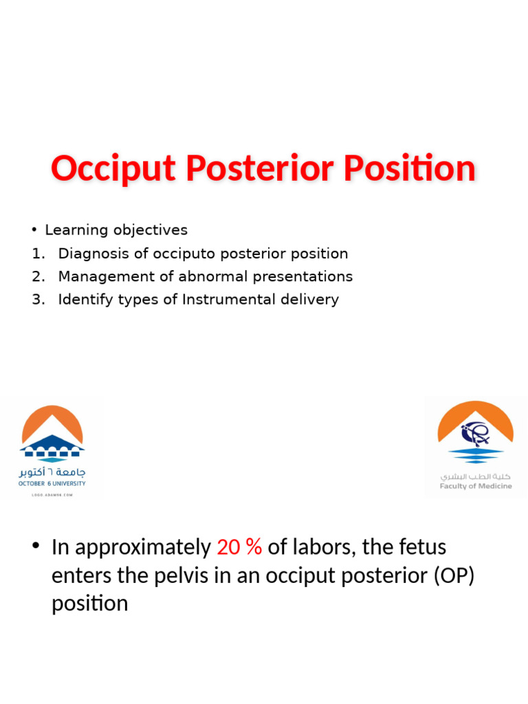 Malposition - Occiput Posterior Position - DR Ashraf Abo Loaz | PDF ...