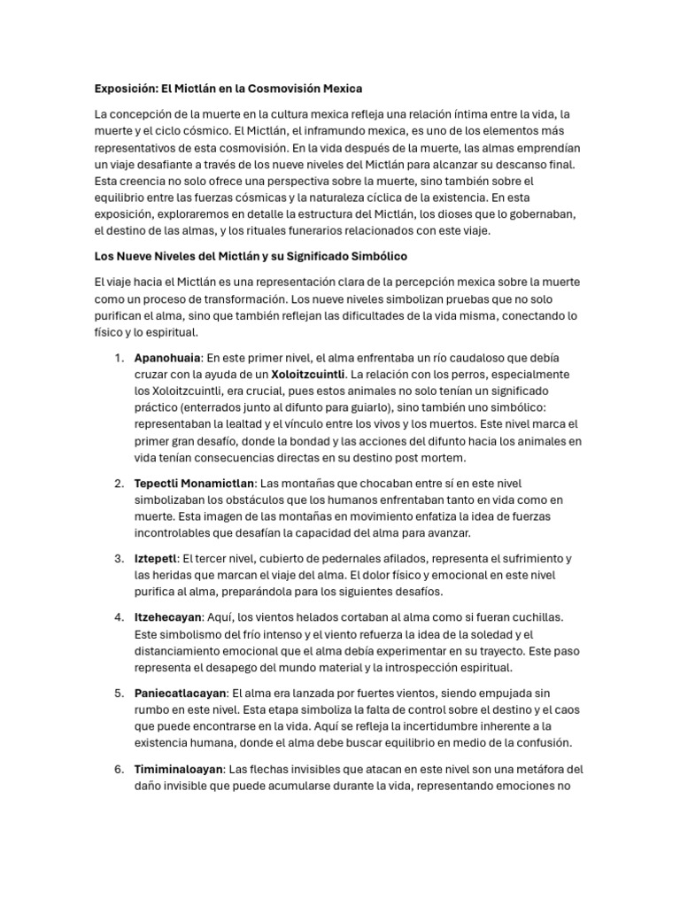 Exposición Del Mictlán | PDF | Alma