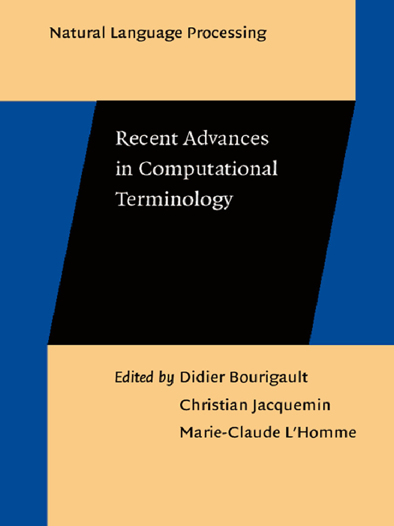 (Natural Language Processing) Didier Bourigault, Christian Jacquemin, Marie-Claude L'Homme ...