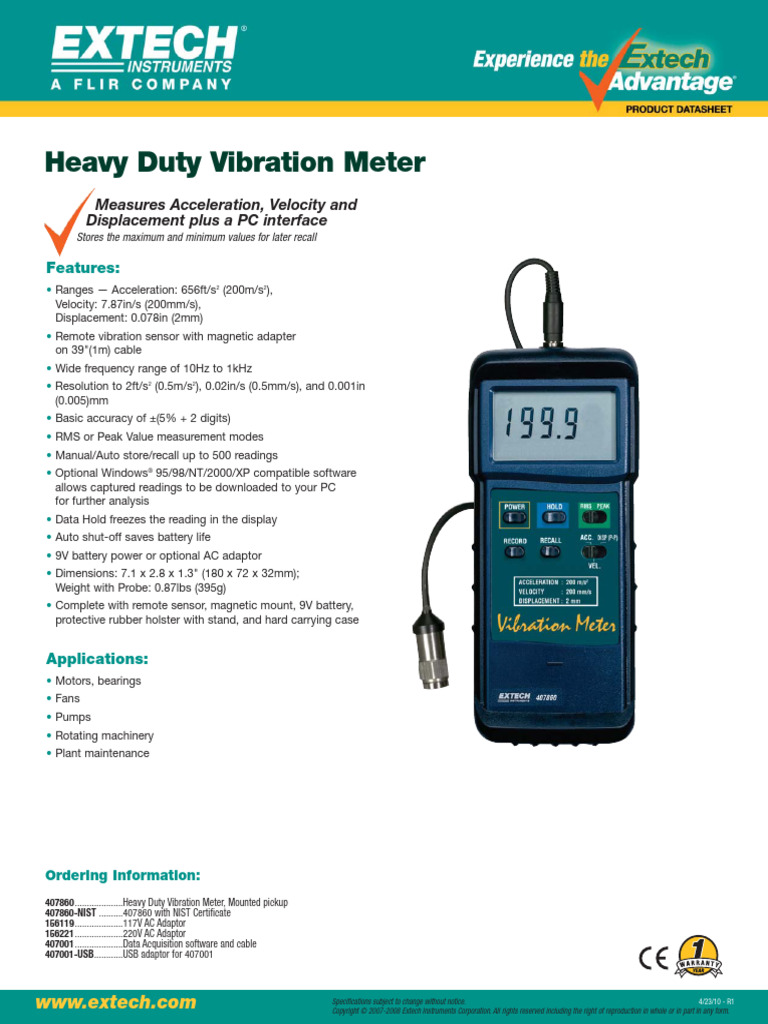 VIBROMETRO EXTECH 407860.pdf 2 | PDF