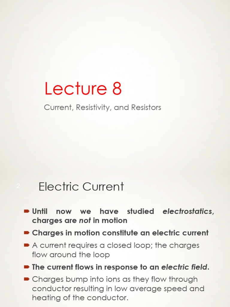 Lecture 10 and 11 Current and EMF | PDF | Electric Current | Electrical Resistance And Conductance