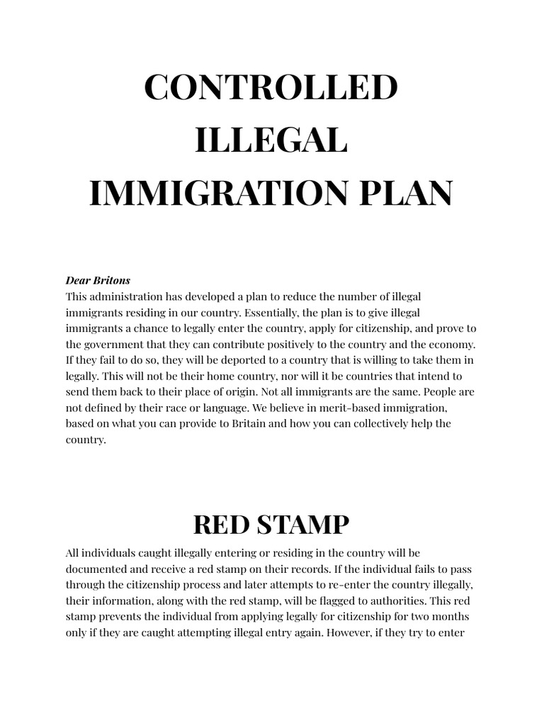 Controlled Illegal Immigration Plan - TUK | PDF | Right Of Asylum ...