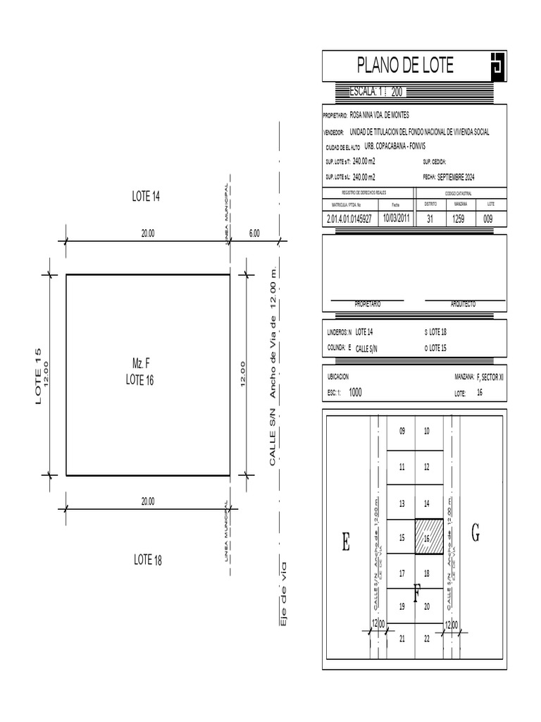 Plano de Lote Urb. Copacabana | PDF