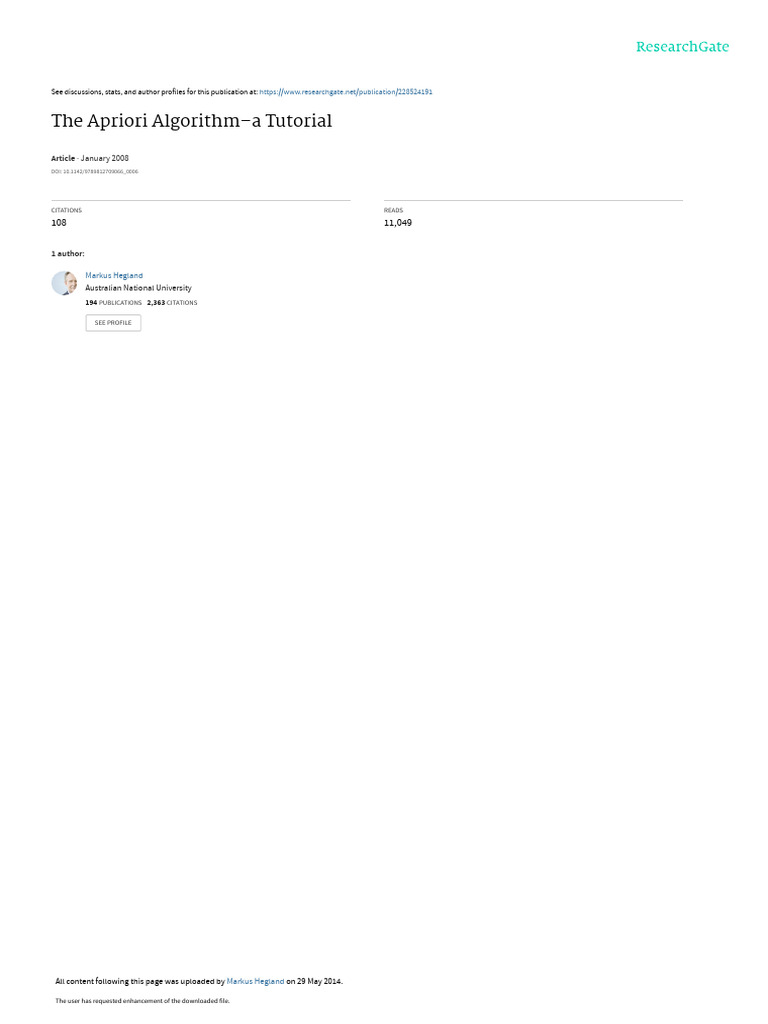 The_Apriori_Algorithm-a_Tutorial | PDF | Matrix (Mathematics) | Statistics