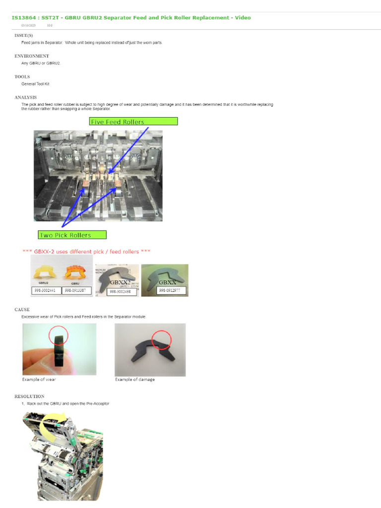 GBRU GBRU2 Separator Feed and Pick Roller Replacement | PDF