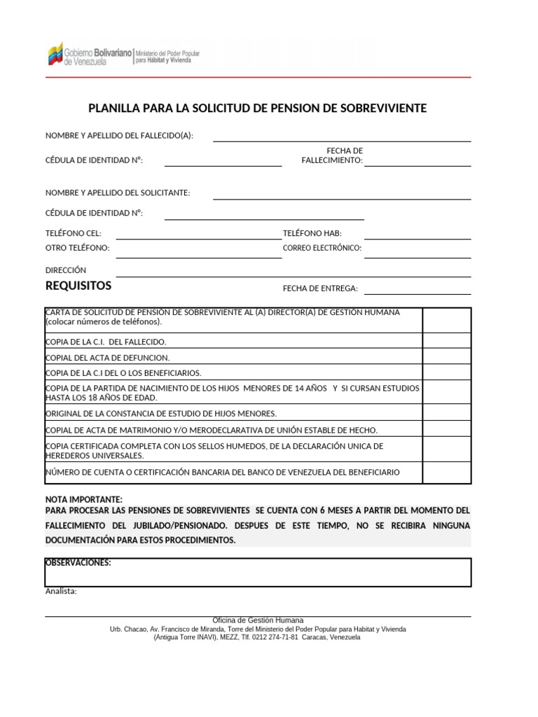 Planilla Pension Sob Nva | PDF