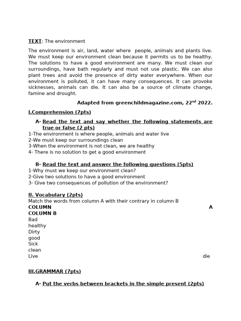 Environmental Awareness for Students | PDF | Language Arts & Discipline
