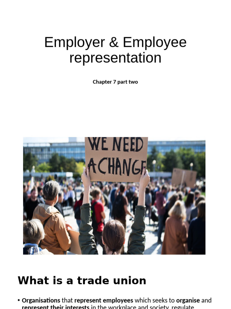 Unit 4 Employer & Employee Representation | PDF | Trade Union | Employment