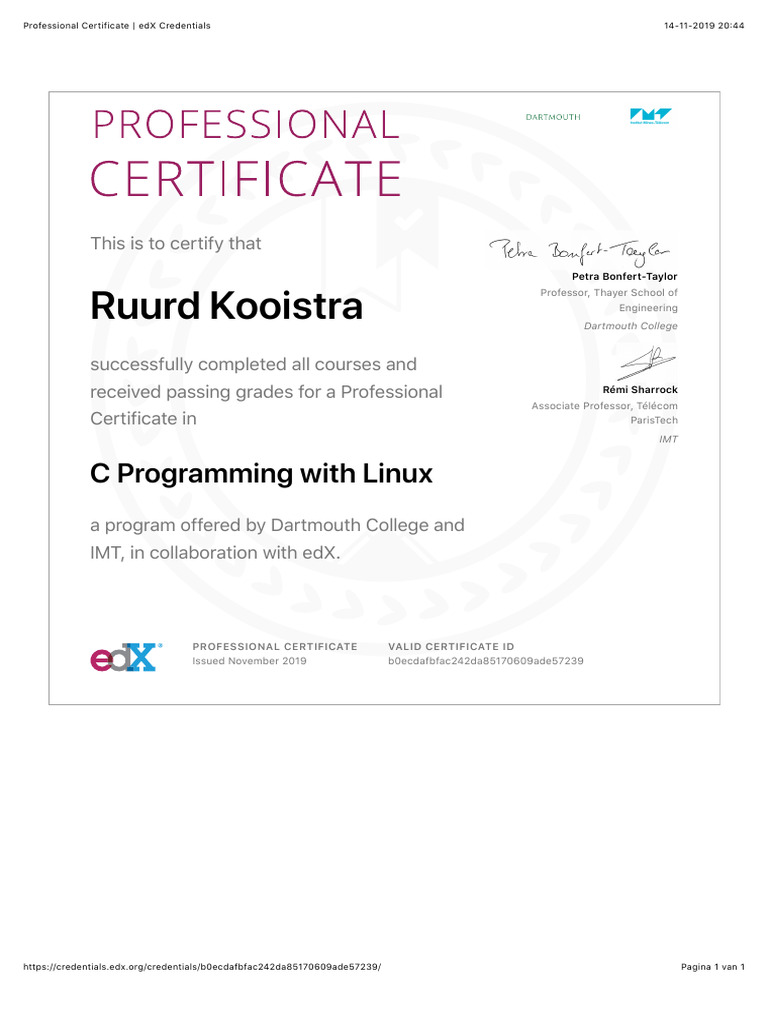 Professional Certificate EdX Credentials | PDF
