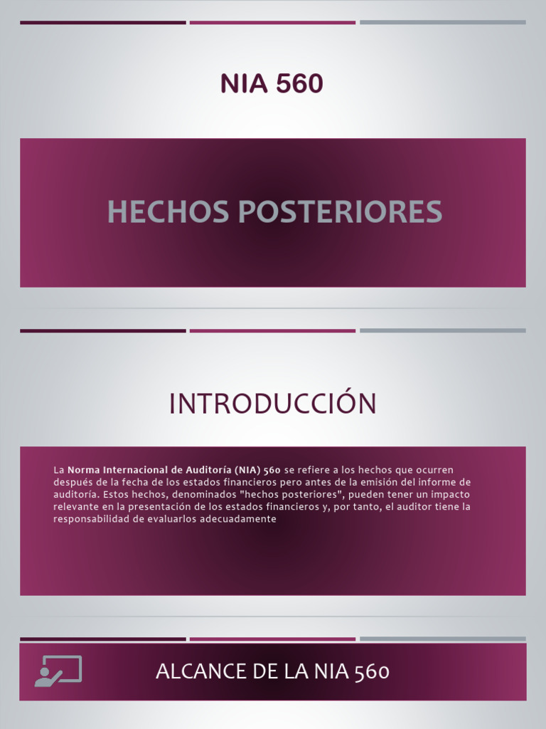 Nia 560 | PDF | Auditoría | Contralor