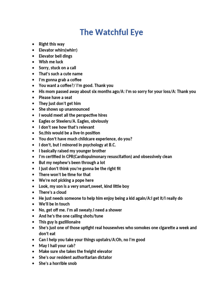 The Watchful Eye | PDF