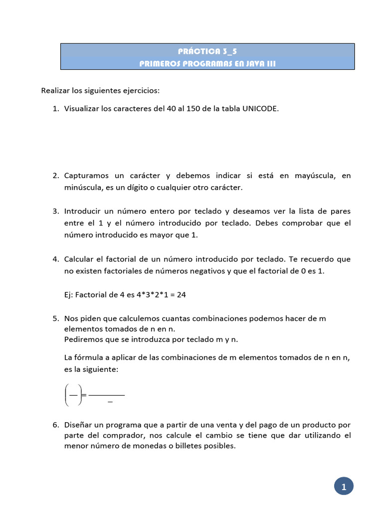 Practica 3 - 5 Primeros Programas Con Java II | PDF