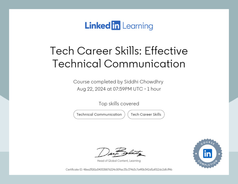 LinkedIn Learning Certificate-399 | PDF