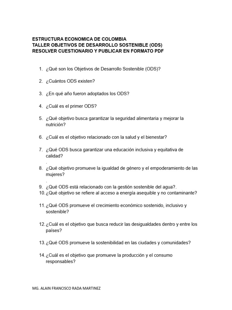 Taller Ods Sin | PDF