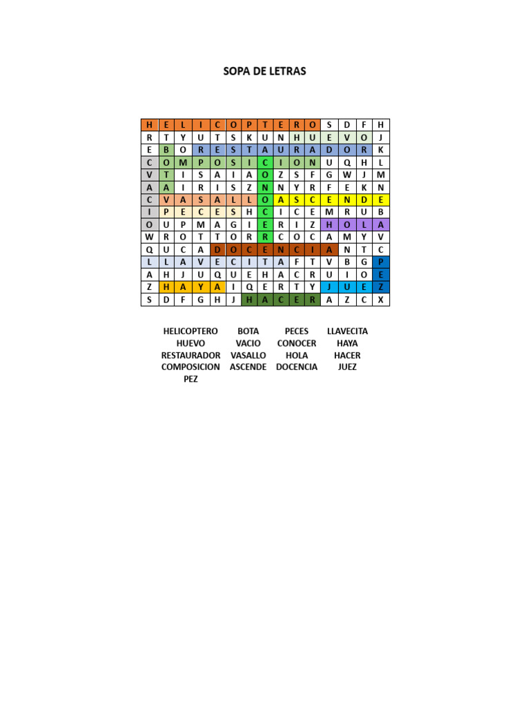 Sopa de Letras | PDF