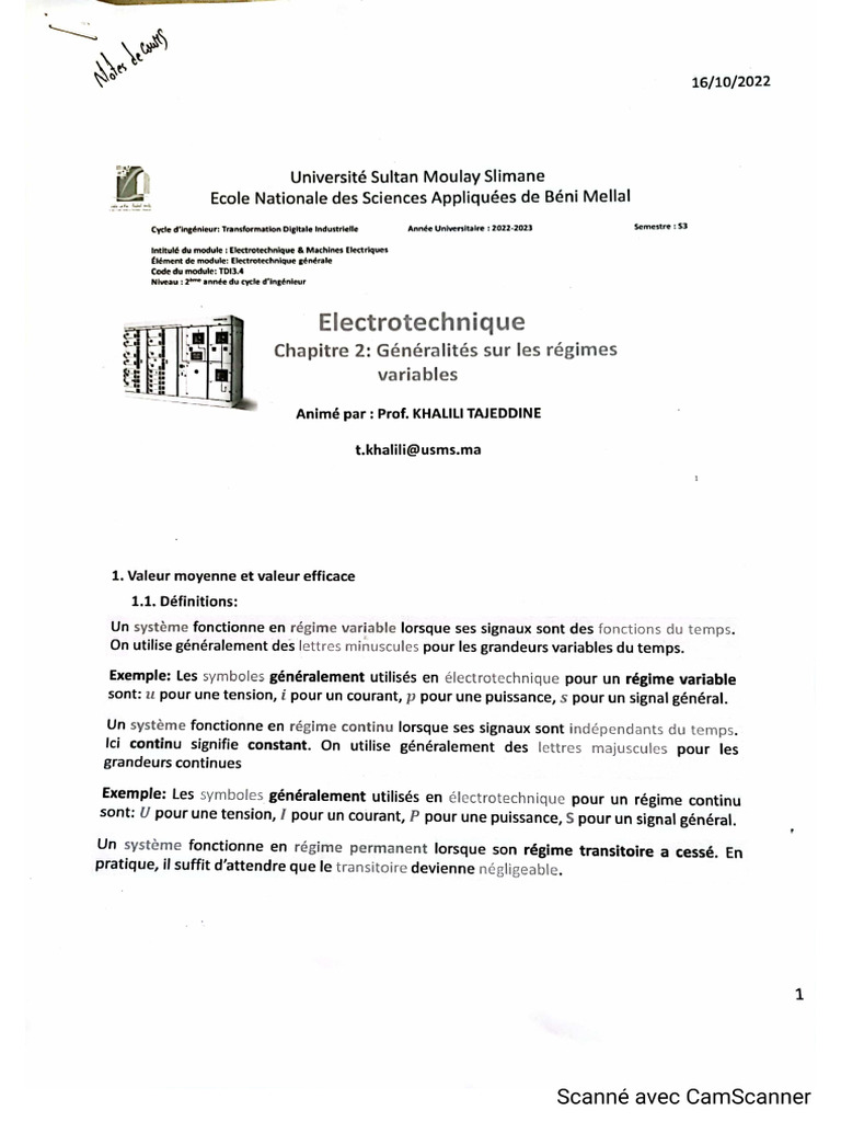 Chap 2 Électrotechnique | PDF