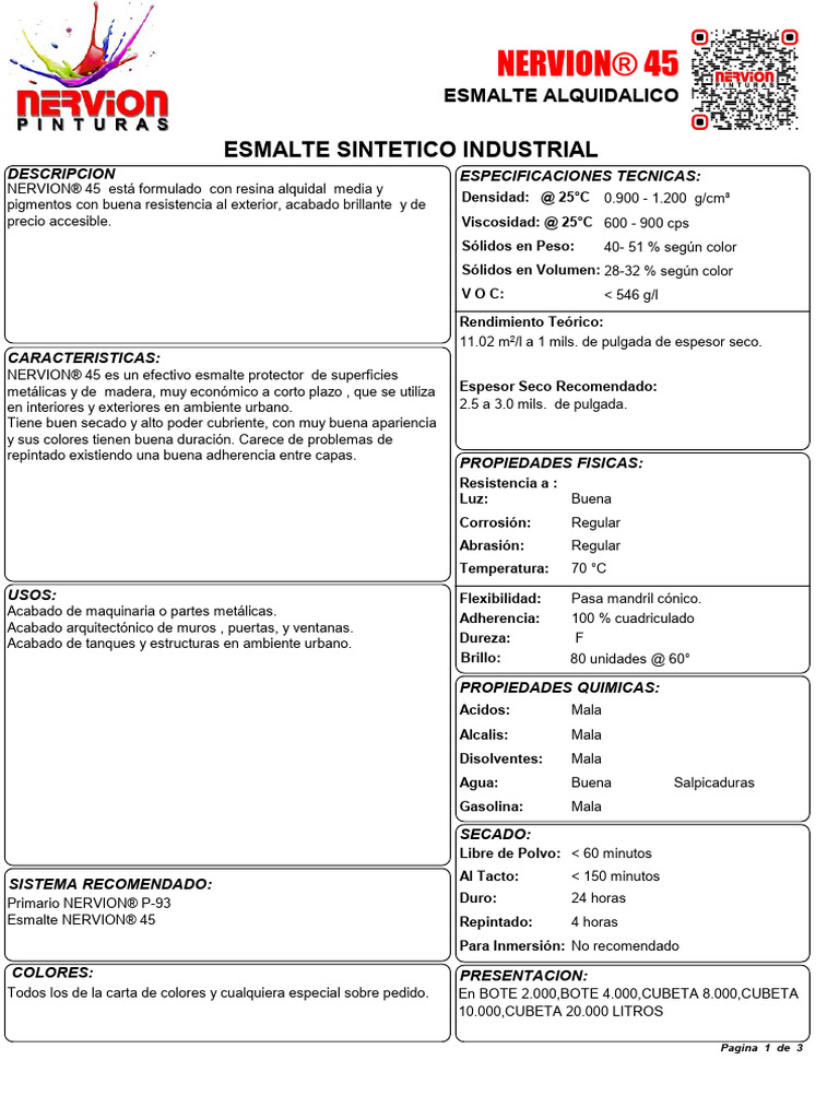 Esmalte NERVION® 45 para Superficies | PDF