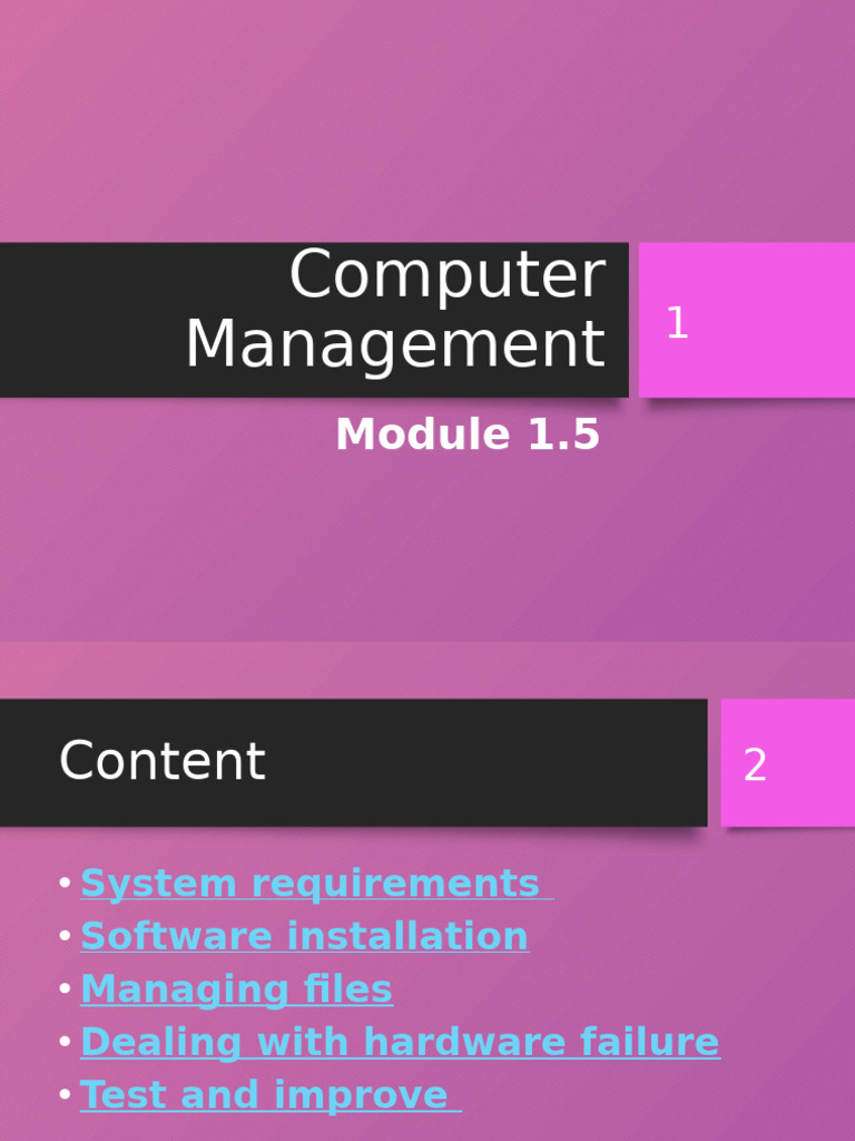 Gr11 - 1 - 5 Computer Management | PDF | Computer File | Installation (Computer Programs)
