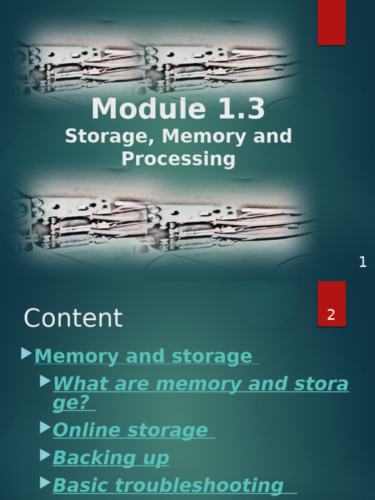 Gr11 - 1 - 3 StorageMemoryProcessing | PDF | Computer Data Storage | Backup
