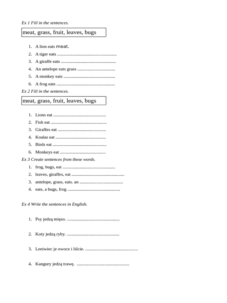 Klasa 3 U7 Animals and Food | PDF | Science & Mathematics