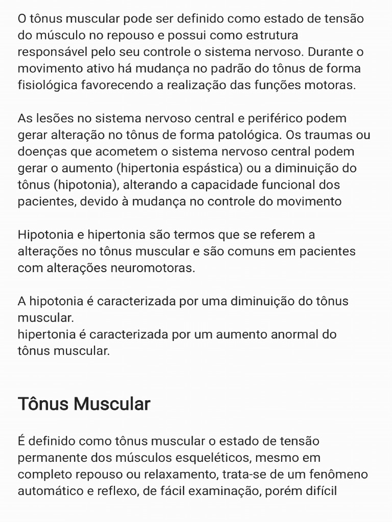 Tonus Muscularc Anotação | PDF