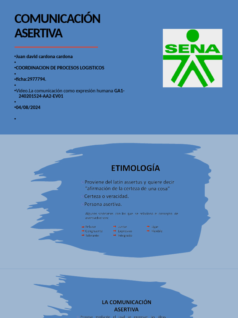 Video. La Comunicación Como Expresión Humana. GA1-240201524-AA2-EV01 | PDF
