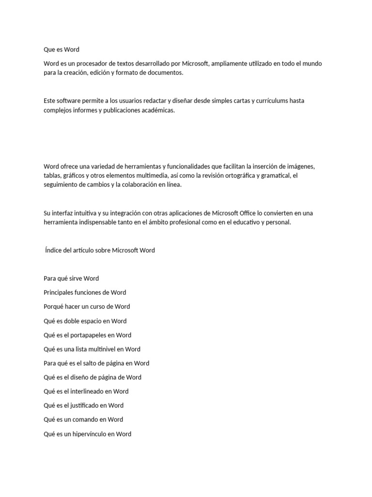 Que Es Word | PDF | Microsoft Word | Diseño