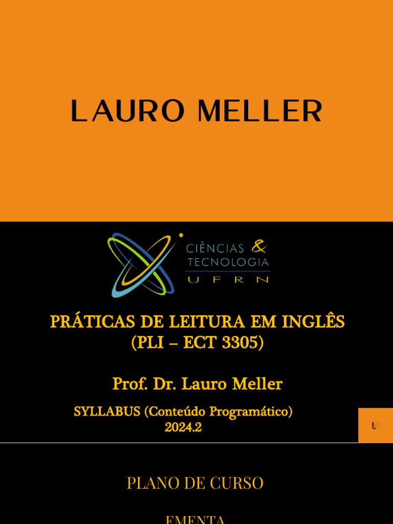 Pli - 2024.2 - Syllabus | PDF | Linguística | Comunicação humana