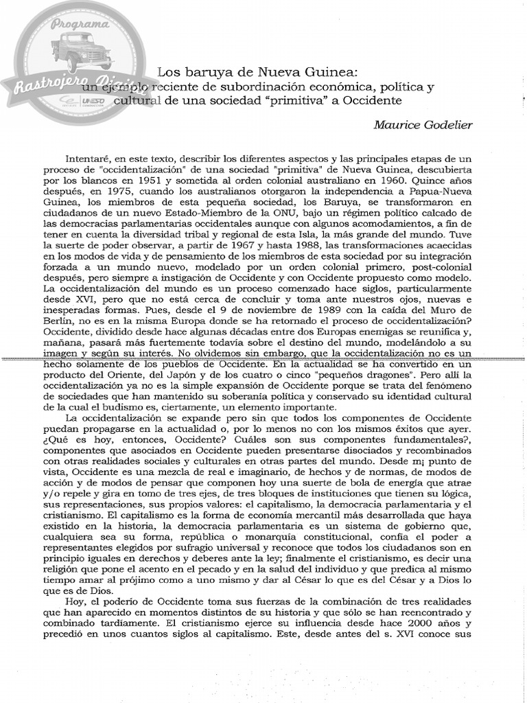 043 Godelier. Los Baruya de Nueva Guinea... | PDF