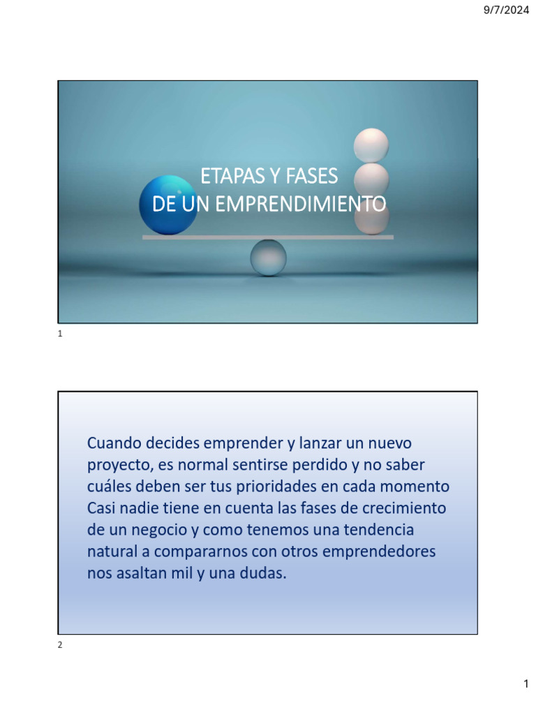 Etapas y Fases de Un Emprendimiento.1 | PDF | Iniciativa empresarial | Software