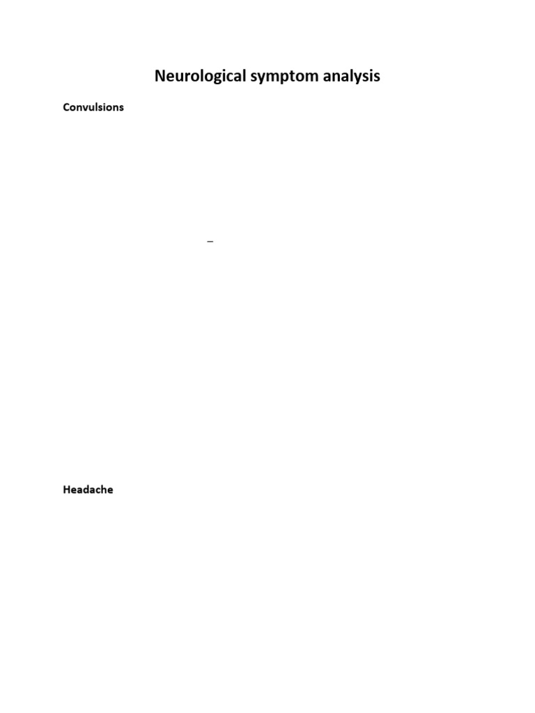 Neurological Symptom Assessment Guide | PDF | Pain | Human Diseases And ...