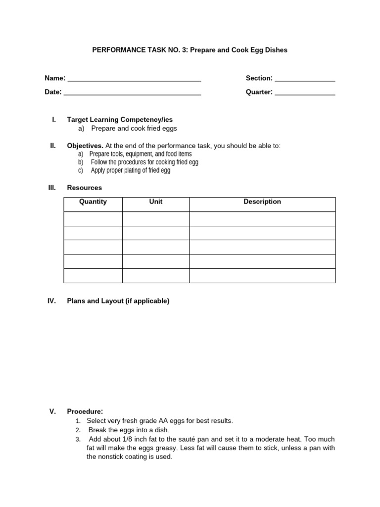 PERFORMANCE TASK 3 Fried Egg G10 | PDF | Wellness