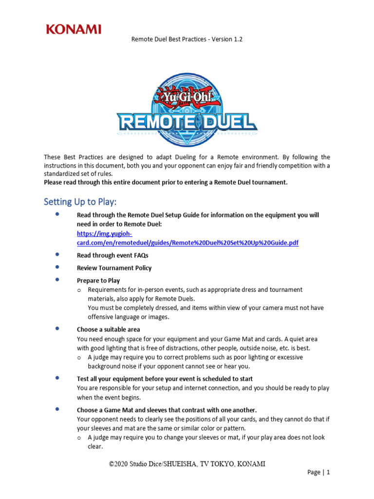 En Remote Duel Best Practice Guide V 1 2 | PDF | History