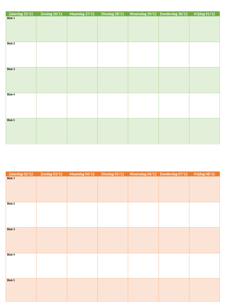 Sjabloon Examenplanning A4 | PDF