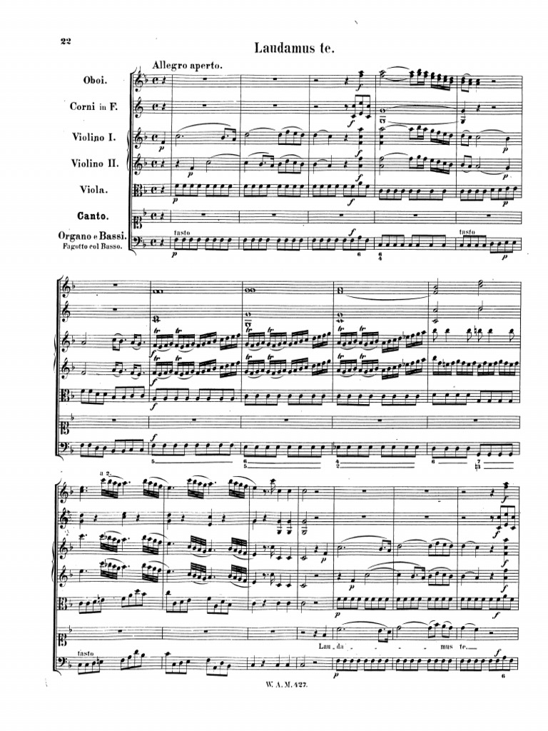 Laudamus Te Score - Mozart | PDF
