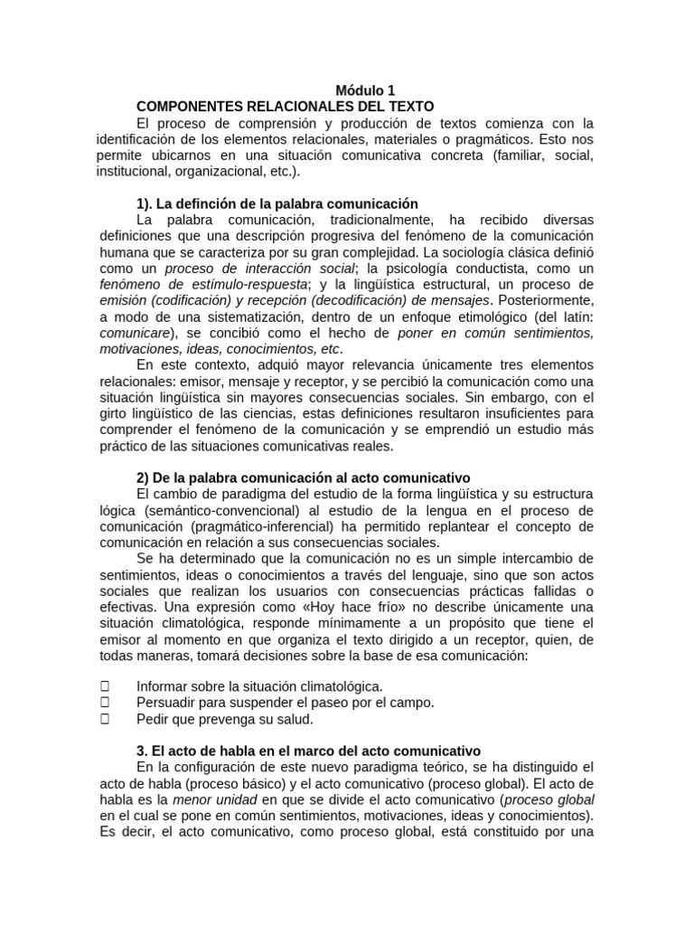 MODULO1 | PDF | Comunicación | Lingüística