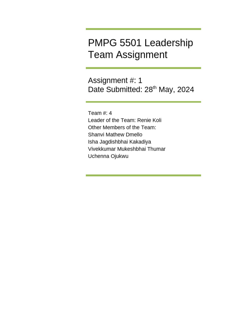 S24 Team Assignment Template | PDF | Leadership | Social Psychology