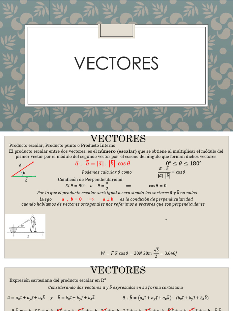 8-Operaciones Con Vectores Teorico | PDF | Vector Euclidiano | Escalar (Matemáticas)