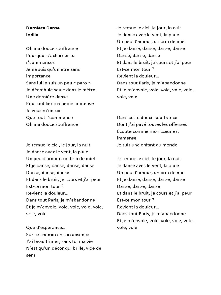 Derniere Danse | PDF
