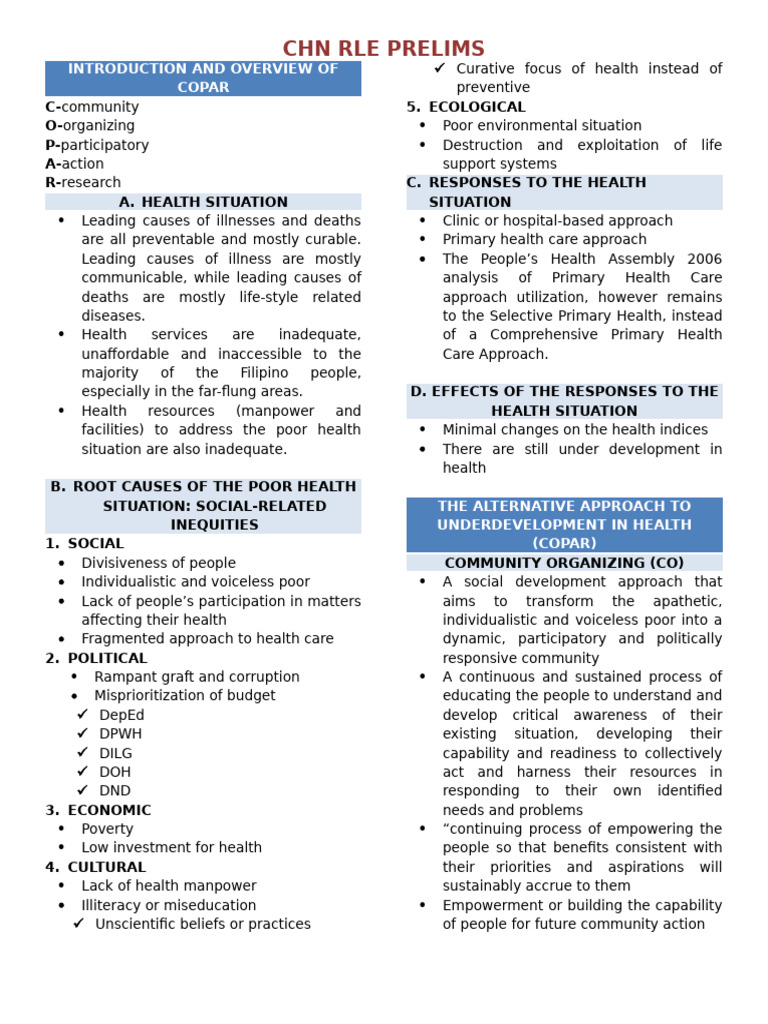 CHN Rle Prelims | PDF | Leadership | Community